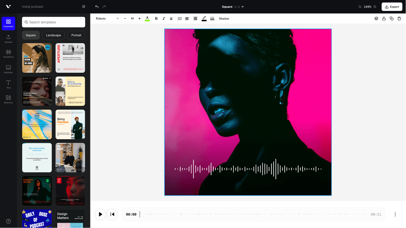 Online Music Visualizer - Create Free Videos with Waves - Vokal